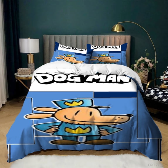 3pcs Dog_Man Bedding Duvet Cover Sets Soft Breathable Quilt Cover Set ...