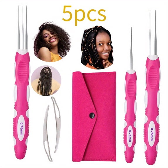 3pcs Dreadlocks Crochet Hooks with Ergonomic Handle, Braid Hair Locking ...