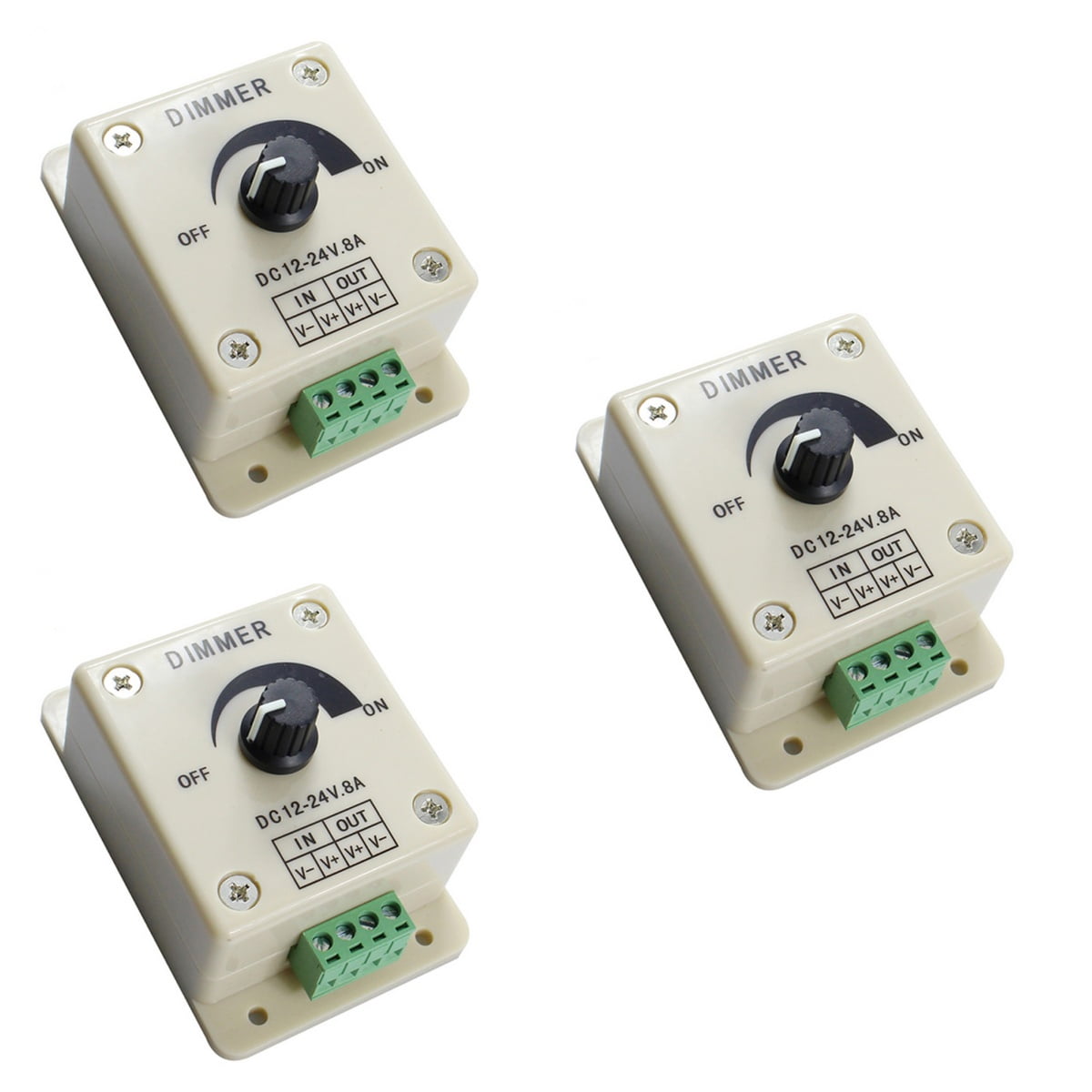 3pcs Durable 12V 8A LED Panel Dimmer Wall PWM Dimmer - Walmart.com