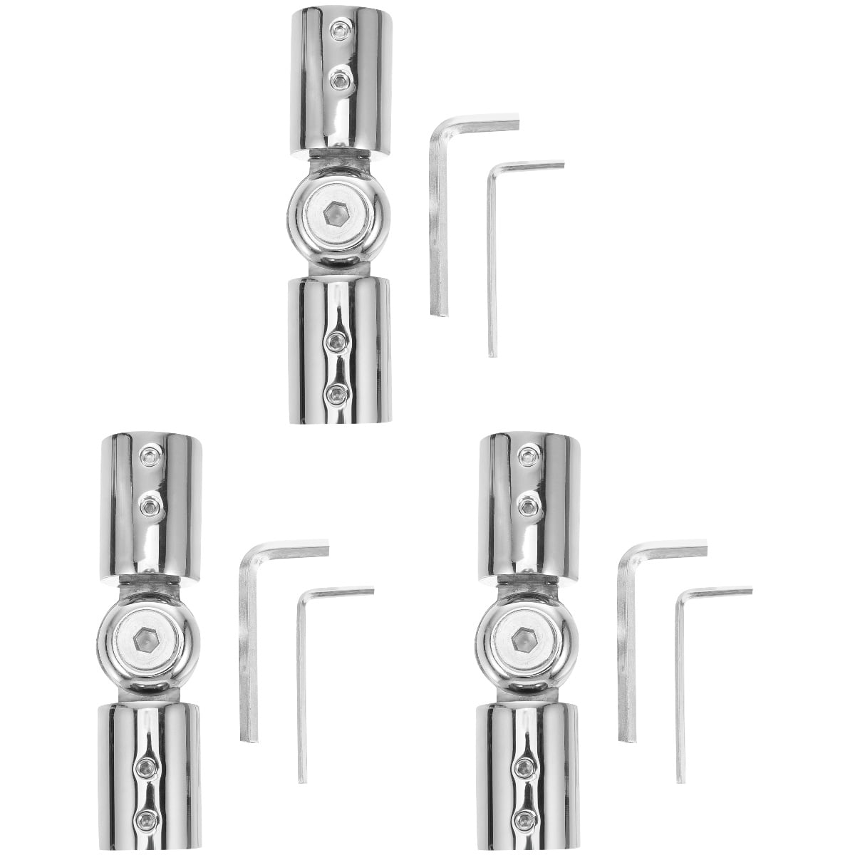 3pcs Durable Hinged Elbow Glass Door Curtain Rod Corner Heavy Duty ...