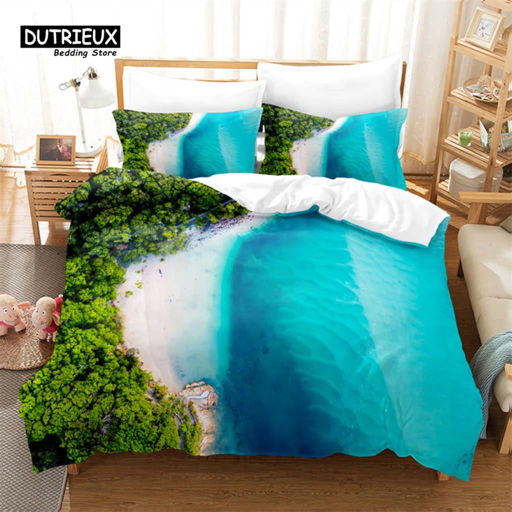 3pcs Duvet Cover Set Beautiful Seaside Beach Bedding Set Soft ...