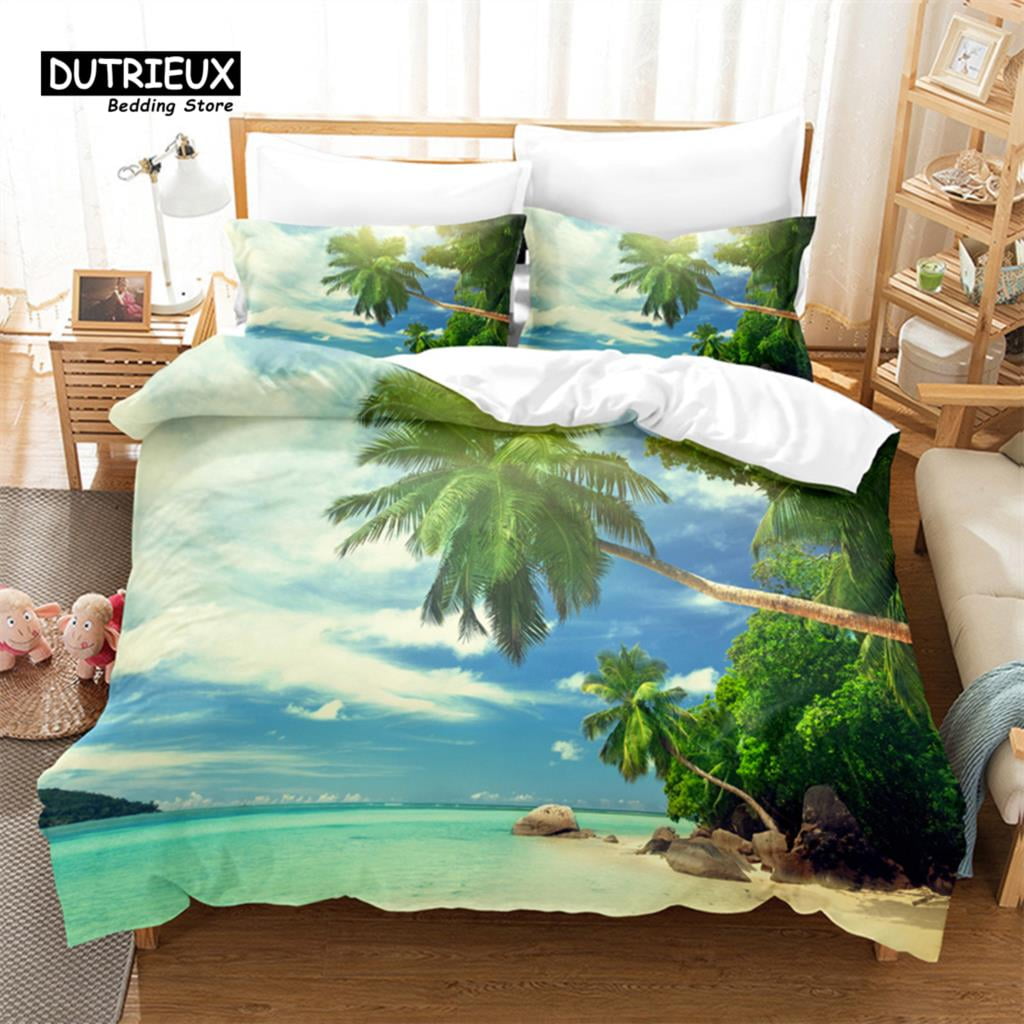 3pcs Duvet Cover Set Beautiful Seaside Beach Bedding Set Soft ...