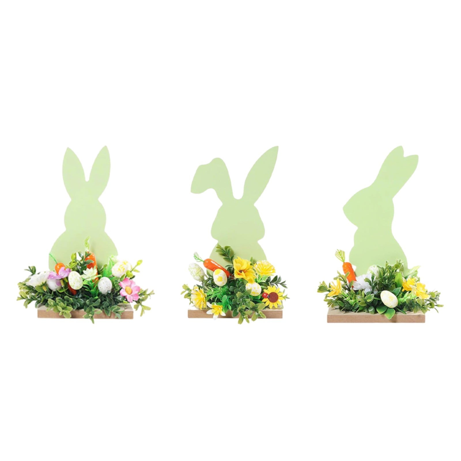 3pcs Easter Bunny Tabletop Decorations Unfinished Rabbit Wood Blocks ...