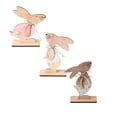 3pcs Easter Wooden Bunny Table Centerpiece Ornament Easter Rabbit Table ...