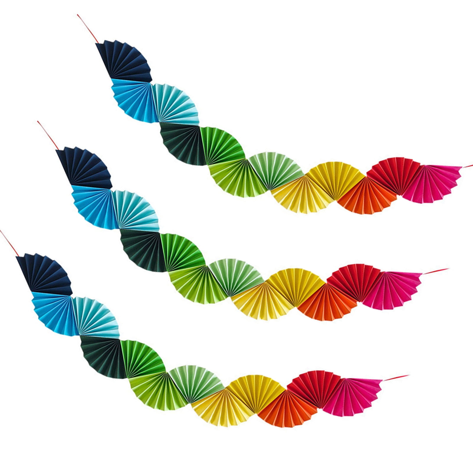 3pcs Elegant Flags Colorful Pull Flags Stylish Paper Fan Banners Unique ...