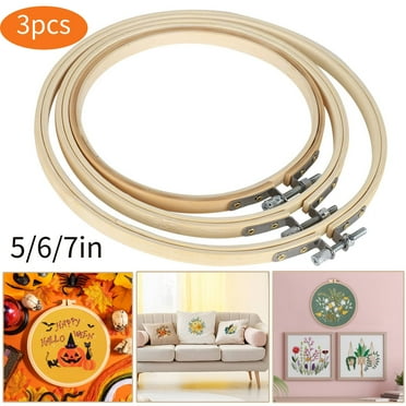 5-Piece Bamboo Embroidery Hoop Set, 5-10 Inch Wooden Tension Cross ...