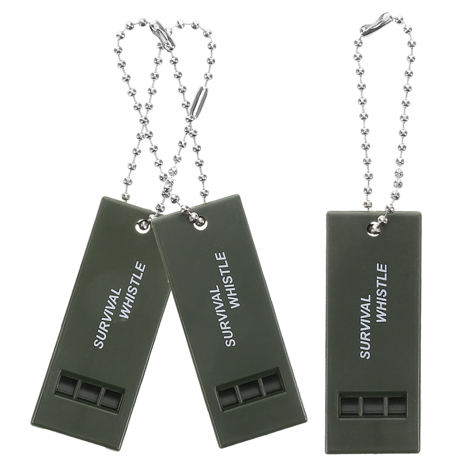3pcs Loud Emergency Survival Whistle with Beaded Chain for Outdoor Use ...