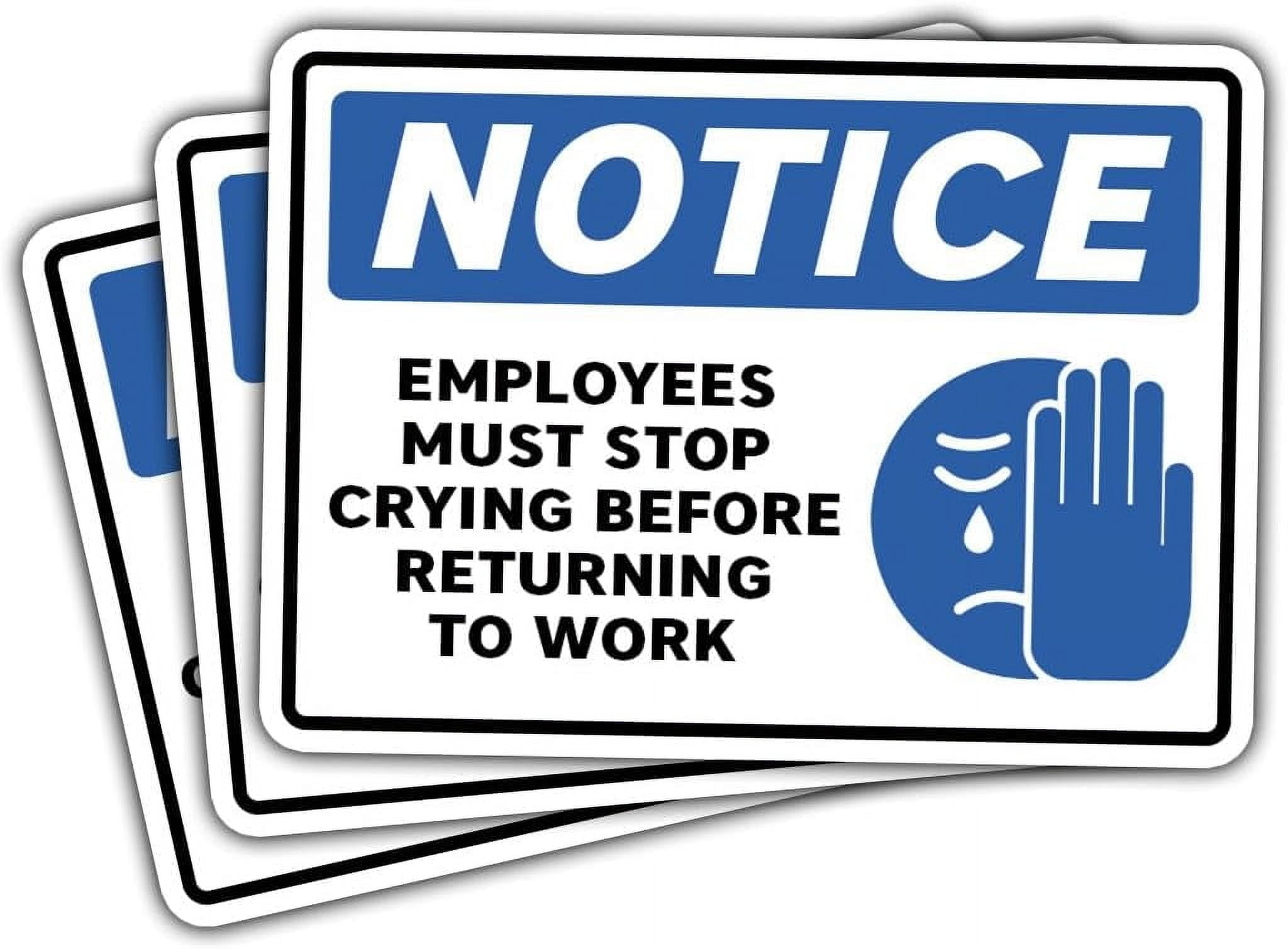 (3pcs) Employees Must Stop Crying Before Returning to Work Sticker ...