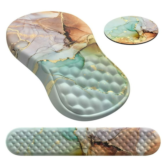 3pcs Ergonomic Memory Foam Wrist Mouse Pad for Keyboard Mouse Cup ...