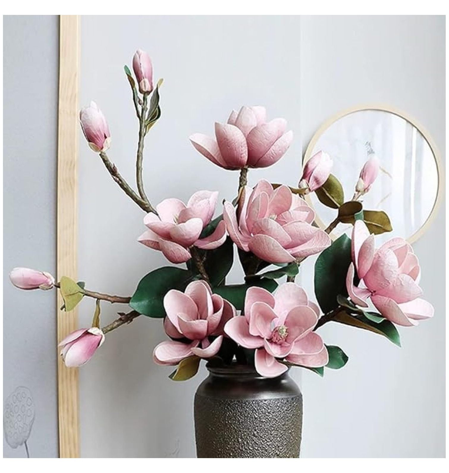 3pcs Extra Large Magnolia Artificial Flowers Ornament, 37.8 inches Long ...