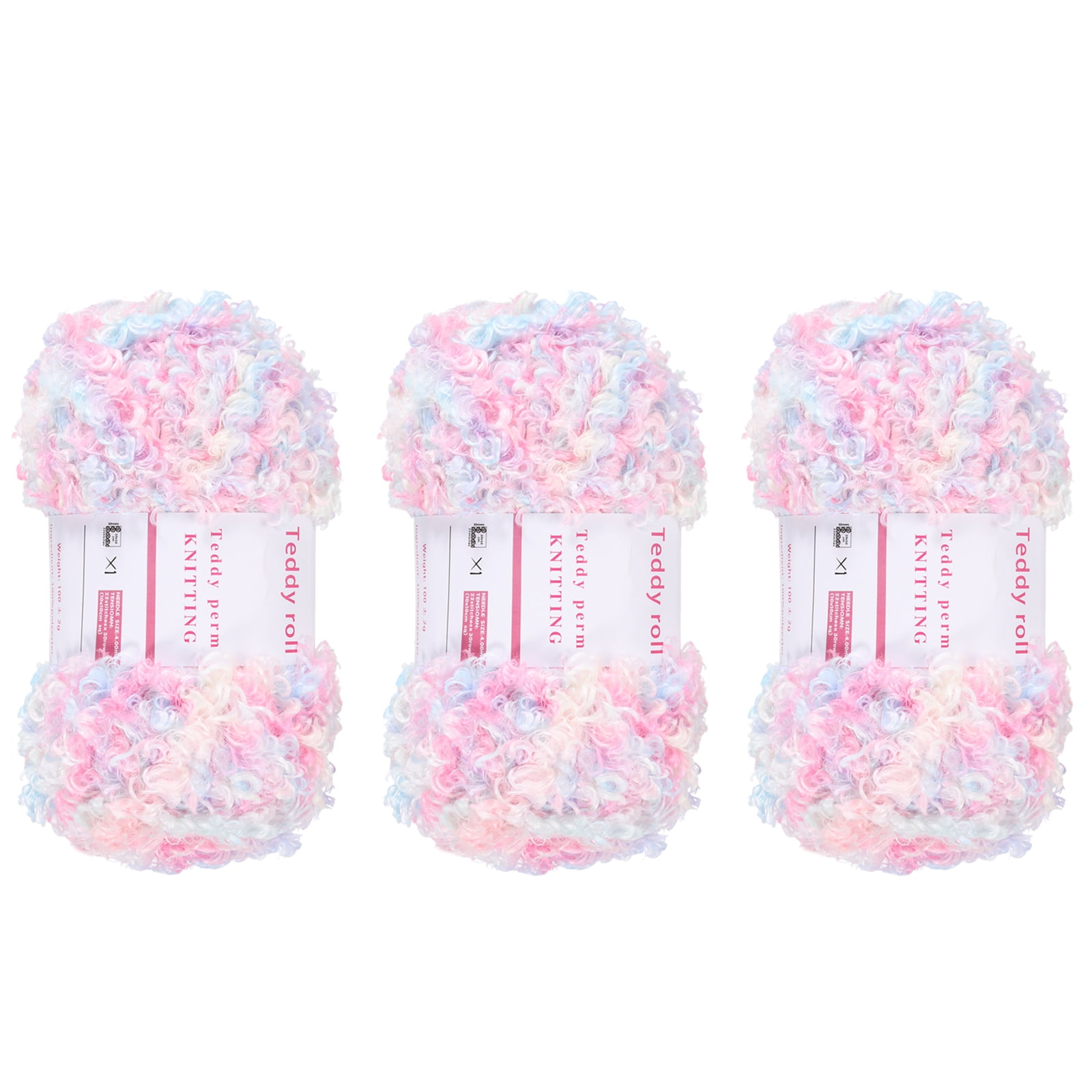 3pcs Eyelash Yarn Polyester Yarn Fur Soft Fluffy Chunky Yarn Fuzzy ...