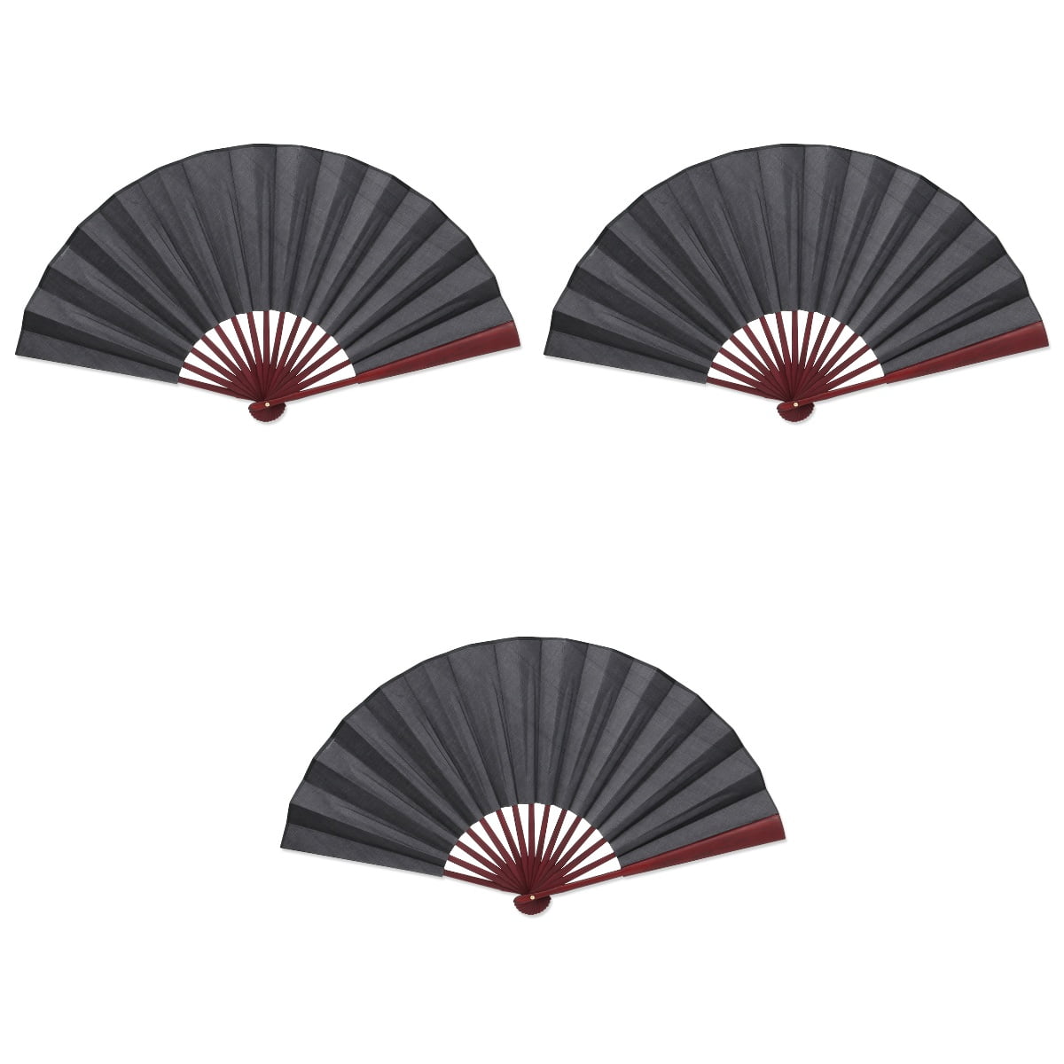 3pcs FENICAL Men Folding Bamboo Blank Fan Wedding Party Gift (Black ...