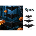 3pcs Fake Bat Simulation Bat Realistic Lifelike Bat Halloween Tricky ...