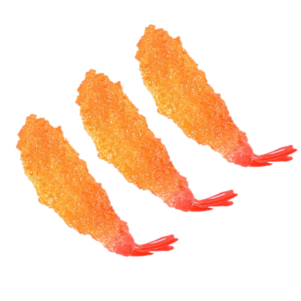 3pcs Fake Food Model Fake Food Toy Kids Tempuras Shrimp Plaything ...