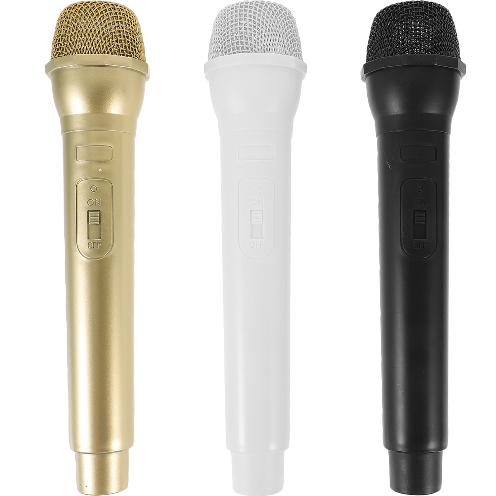 3pcs Fake Microphone Props Pretend Play Mics Fake Mic Prop Costume Role ...