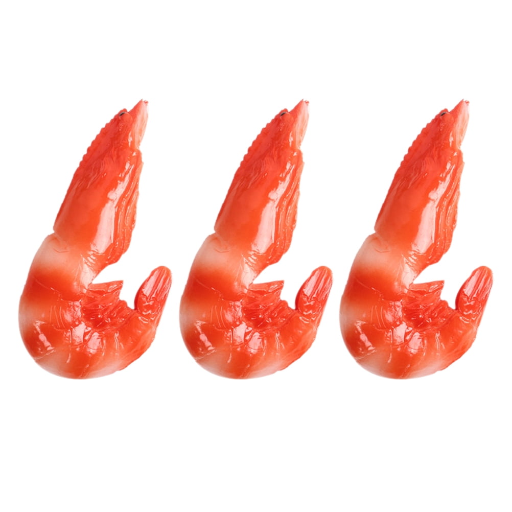 3pcs Fake Peeled Shrimp Model Artificial Food Model Decoration Photo ...