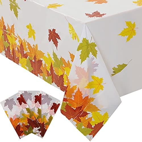 3pcs Fall Leaf Tablecloth Maple Leaf Tablecloth Autumn Plastic Table ...