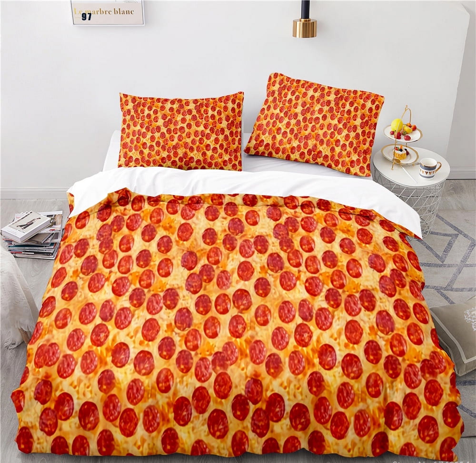 3pcs Fast Food Pizza Hamburger 3D Printed Duvet Cover Set Twin Full ...