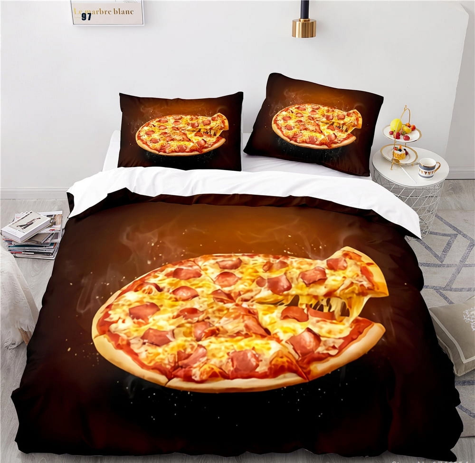 3pcs Fast Food Pizza Hamburger 3D Printed Duvet Cover Set Twin Full ...