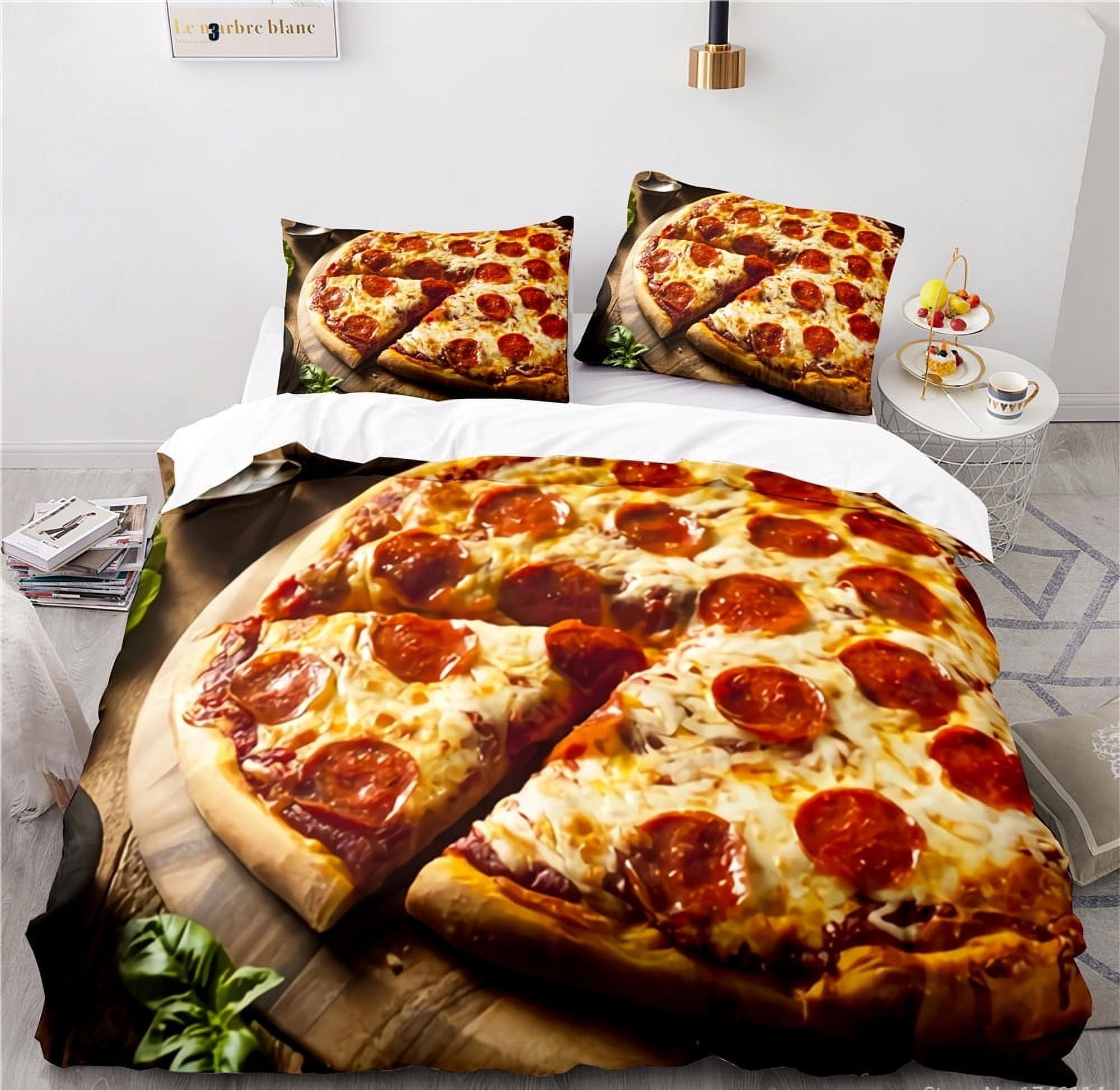 3pcs Fast Food Pizza Hamburger 3D Printed Duvet Cover Set Twin Full ...