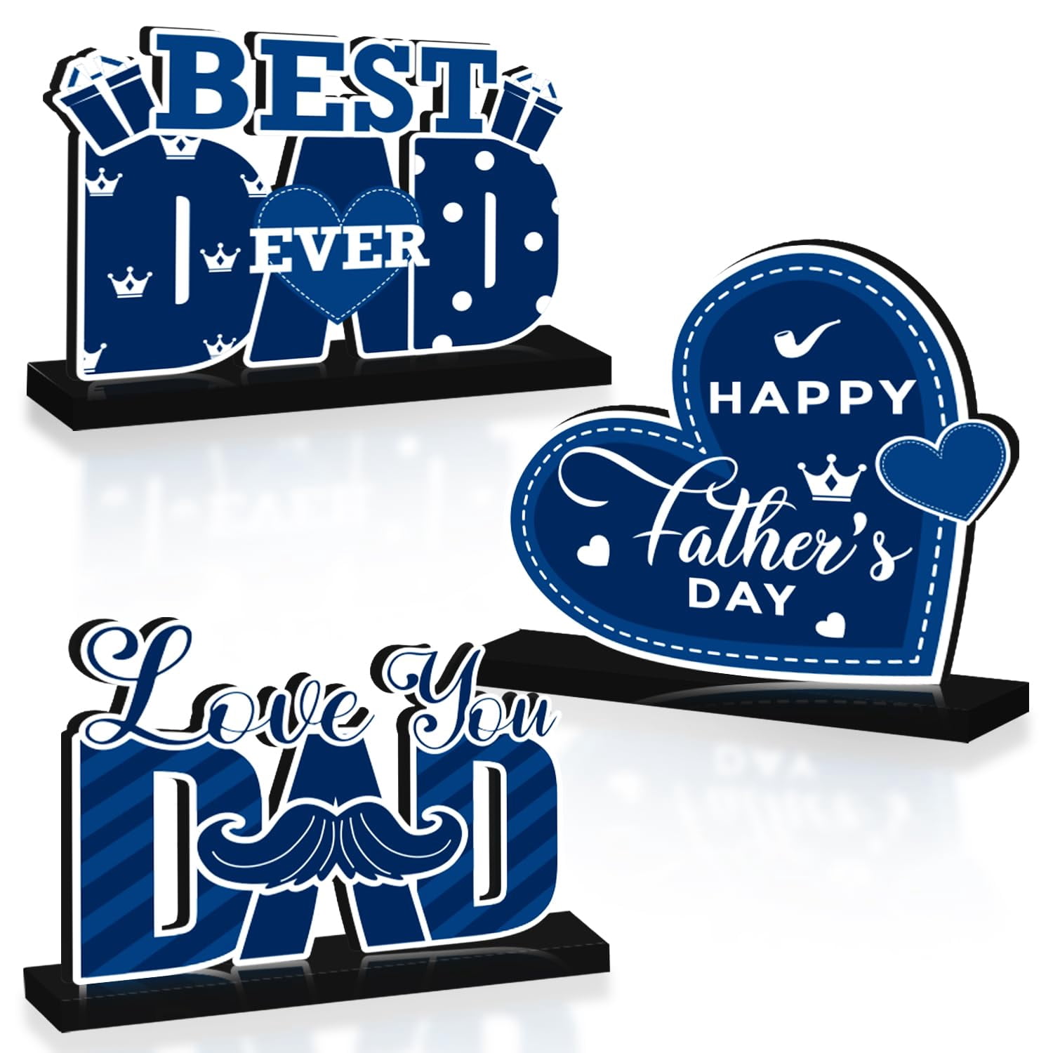 3pcs Fathers Day Decorations Table Centerpiece Happy Fathers Day ...