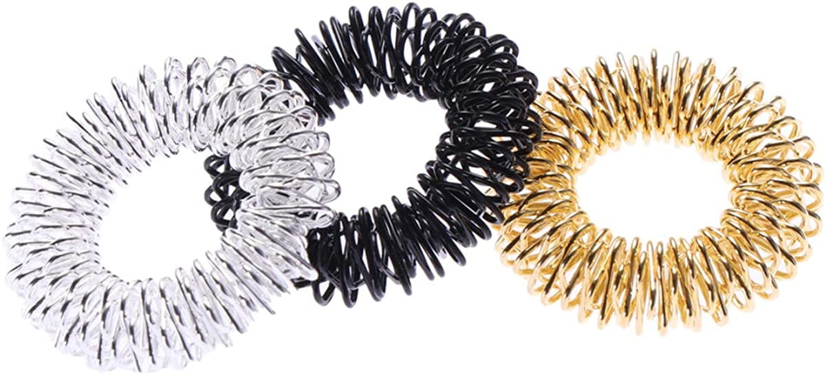 3pcs Fidget Rings Acupuncture Rings Gold/Silver/Black Sensory Ring for ...