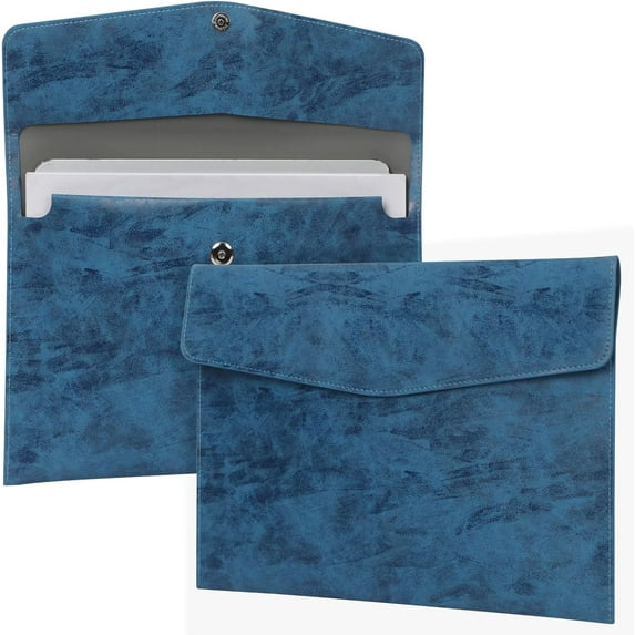 3pcs File Folder, PU Leather A4 Document Holder File Organizer Filing ...