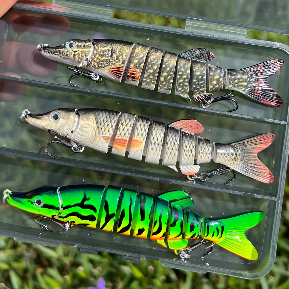 3pcs Fishing Lure Set - Realistic Multi-Jointed Baits, Sinking Minnow ...