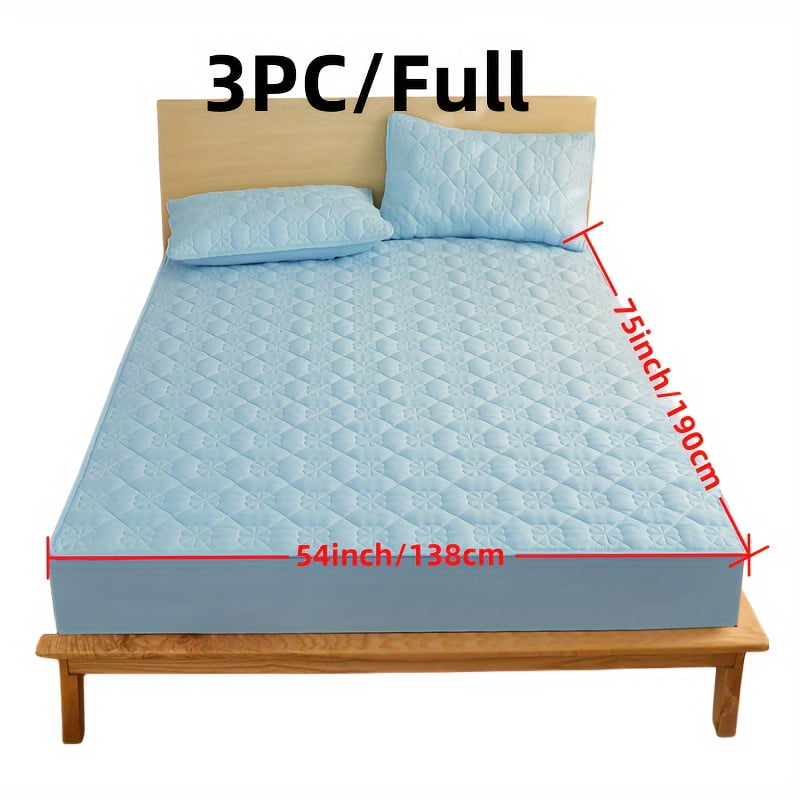 3pcs Fitted Sheet Set, Solid Color, With Fabric Clip, Mattress ...
