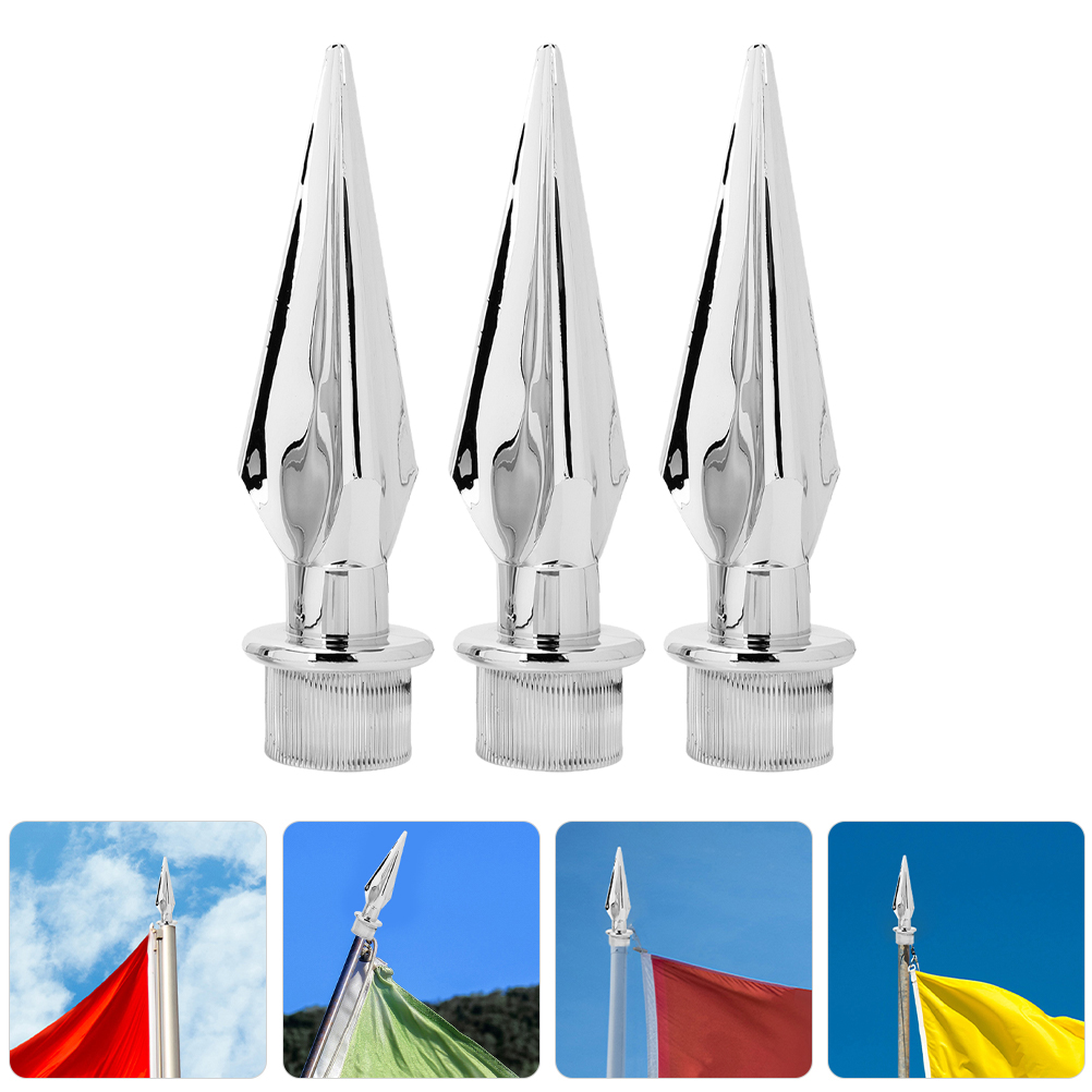3pcs Flagpole Toppers Flagpole Head Decor Replacement Flag Topper Flag ...
