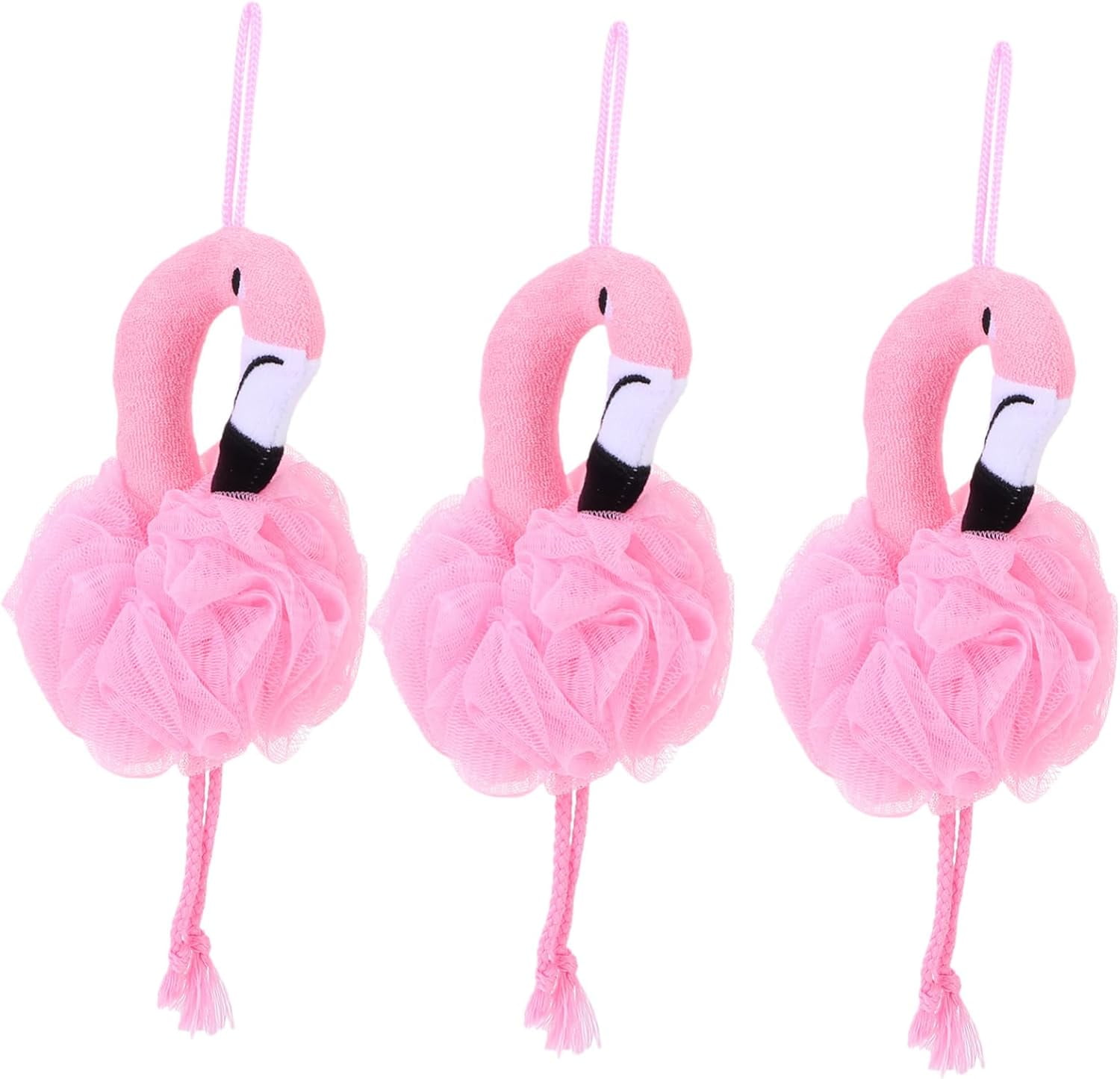 3pcs Flamingo Bath Ball Baby Bath Sponge Loofah Sponge Baby Bath Flower ...