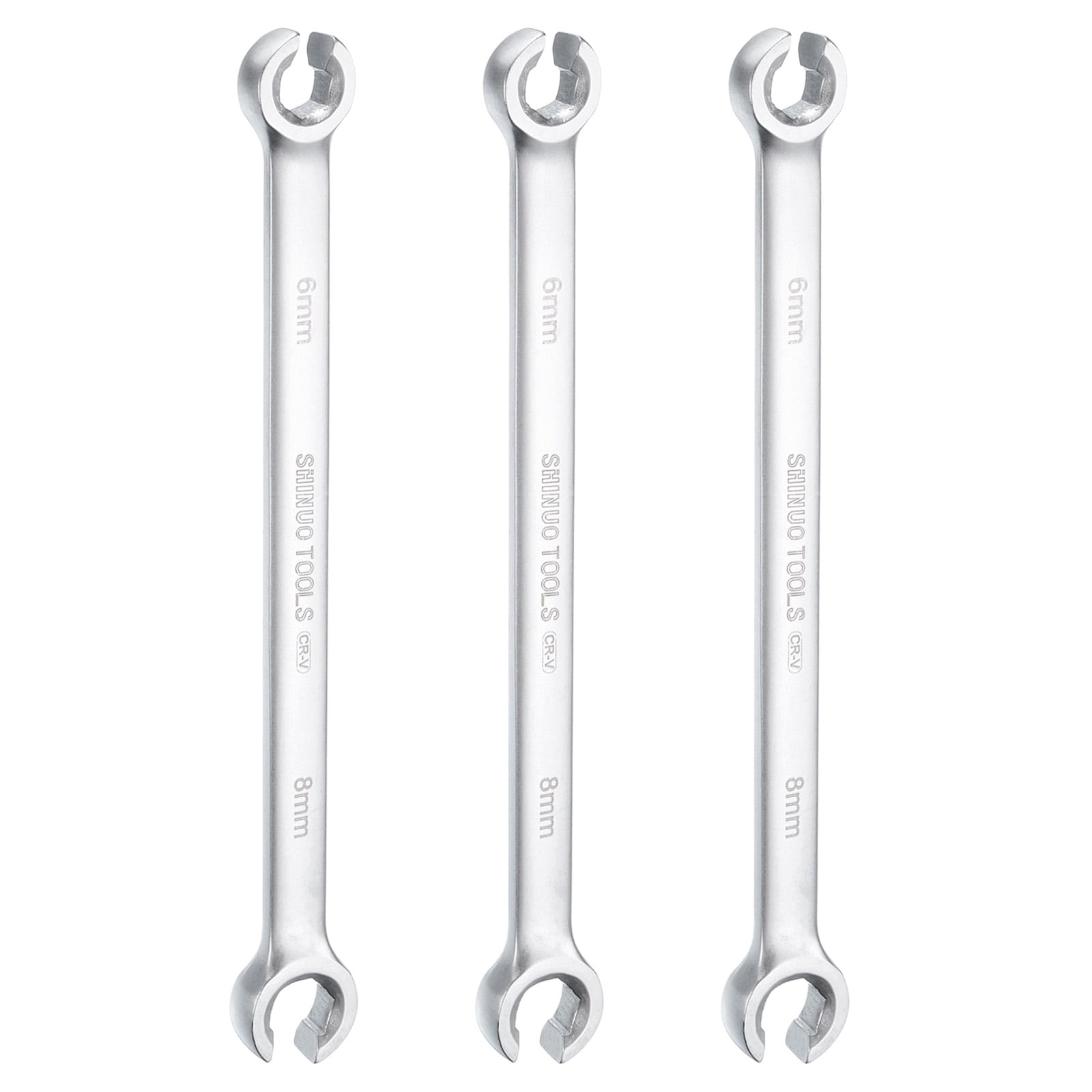 3pcs Flare Nut Metric Wrench 6mm x 8mm High Carbon Steel Nickel Plating ...