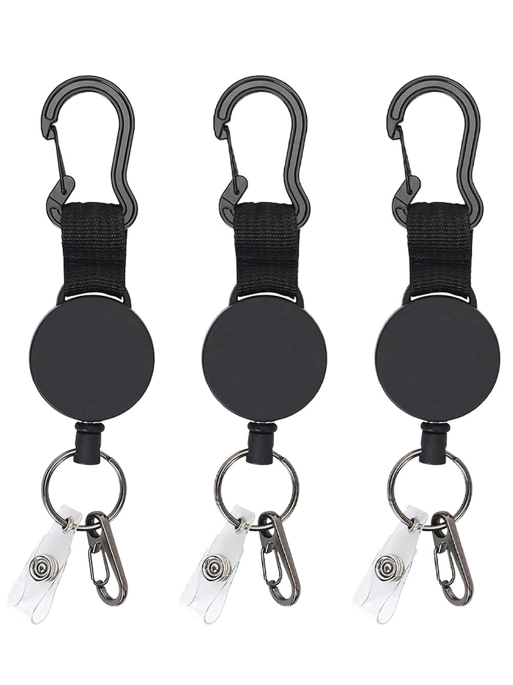 3pcs Flexible Retractable Badge Heavy Duty ID Card Walking Office Quick ...