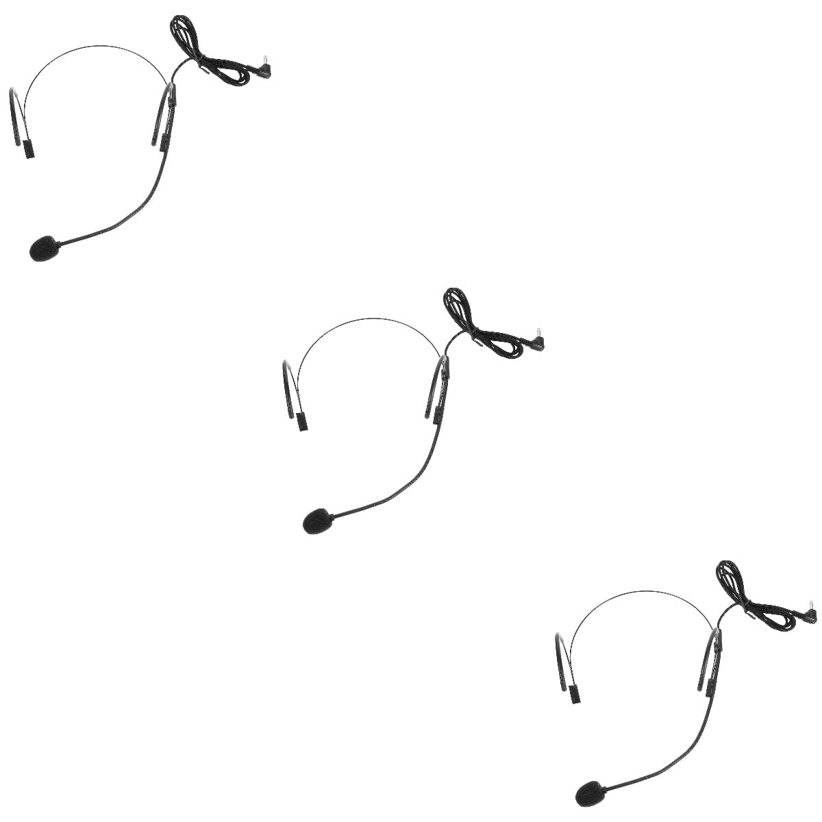 3pcs Flexible Wired Headset Microphone Teachers Speakers Headset ...