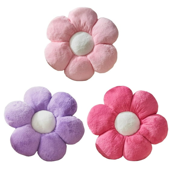 3pcs Flower Pillow Set Throw 15.7in Cute Decorative Cushion Home Decor ...