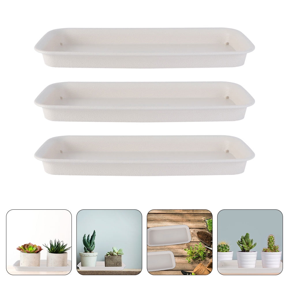 3pcs Flowerpot Plastic Trays Bonsai Rectangular Water Trays Simple ...