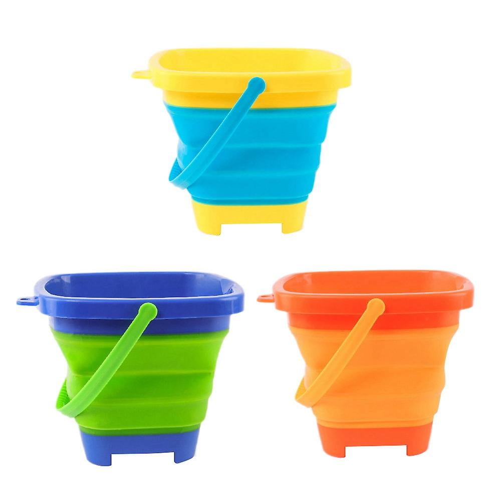 3pcs Foldable Bucket Foldable Pail Bucket Sand Buckets Silicone ...