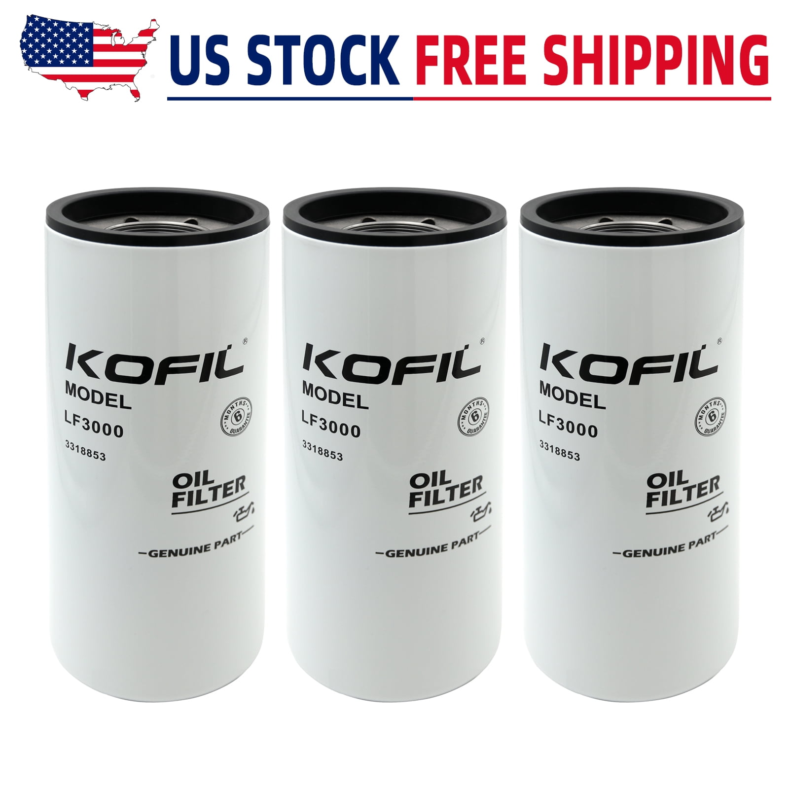 3pcs For Fleetguard Oil Filter Lube Combination Filter Cummins LF3000 ...