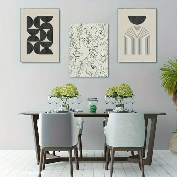 3pcs Framed Canvas Prints, Tasteful Space Artistic Sublimationabstract ...