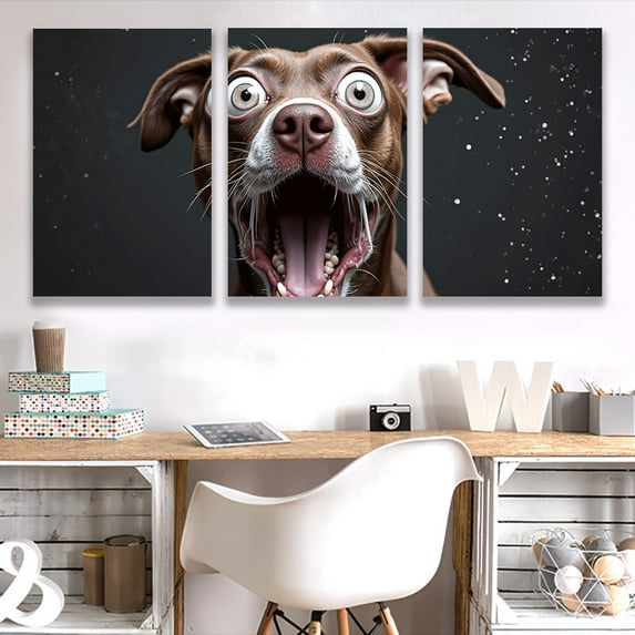 3pcs Frameless Canvas Wall Art - Dog Food-Themed Vibrant Abstract Art ...
