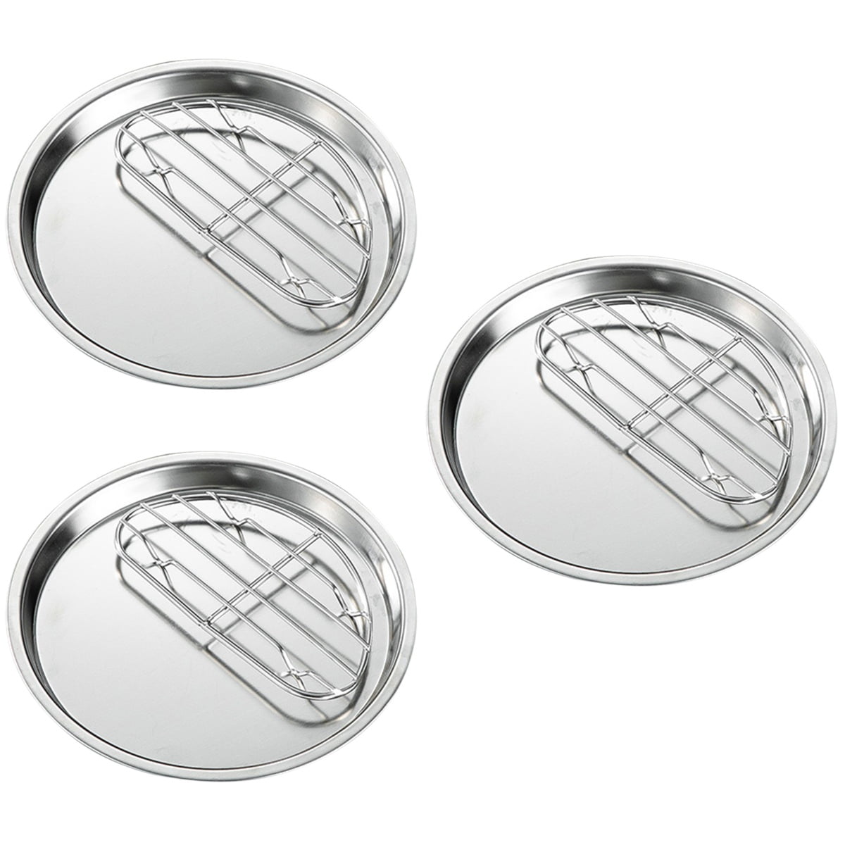 3pcs French Fries Serving Plate Multi-use Food Plate Stainless Steel ...