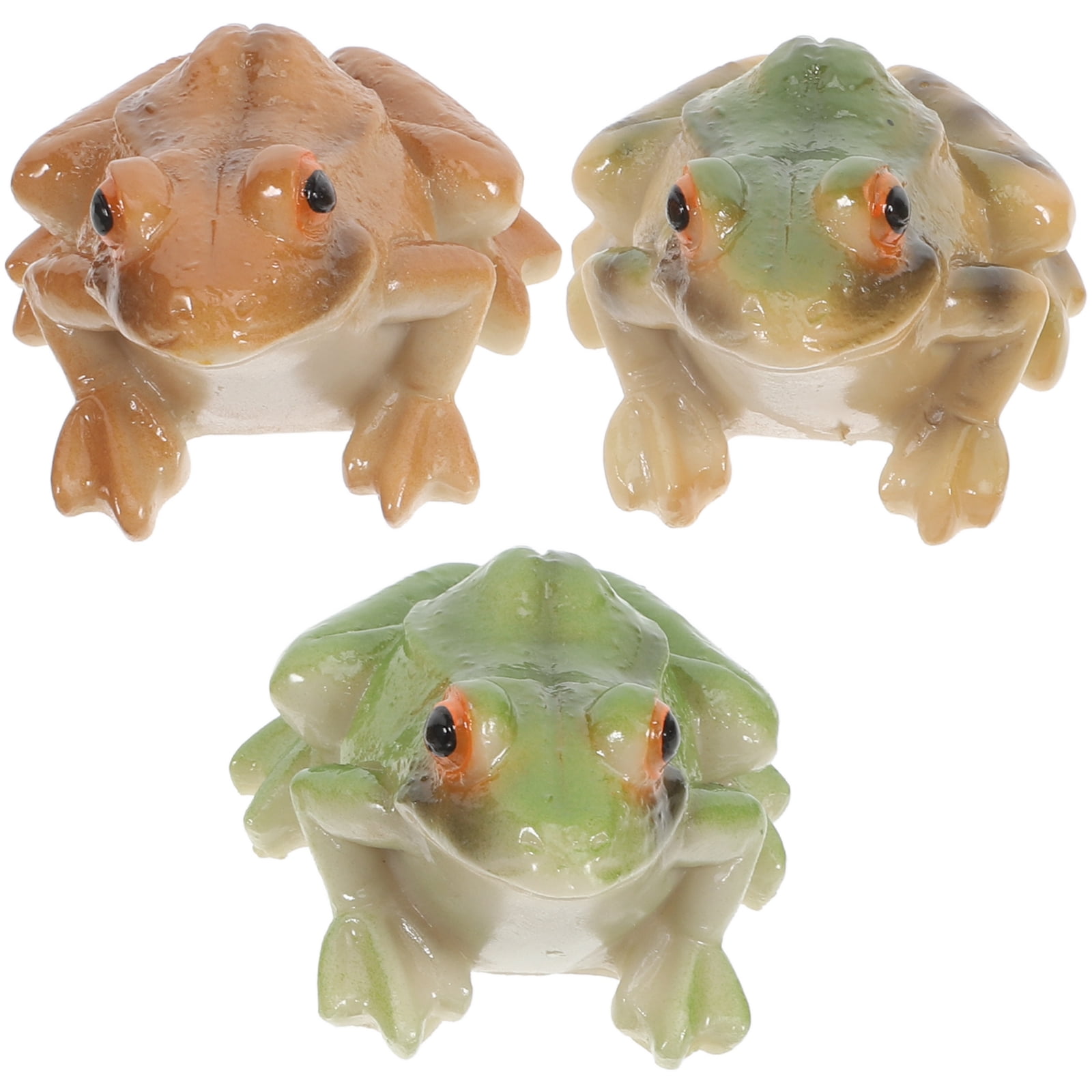 3pcs Frog Garden Decoration Miniature Frog Statue Outdoor Garden Frog ...