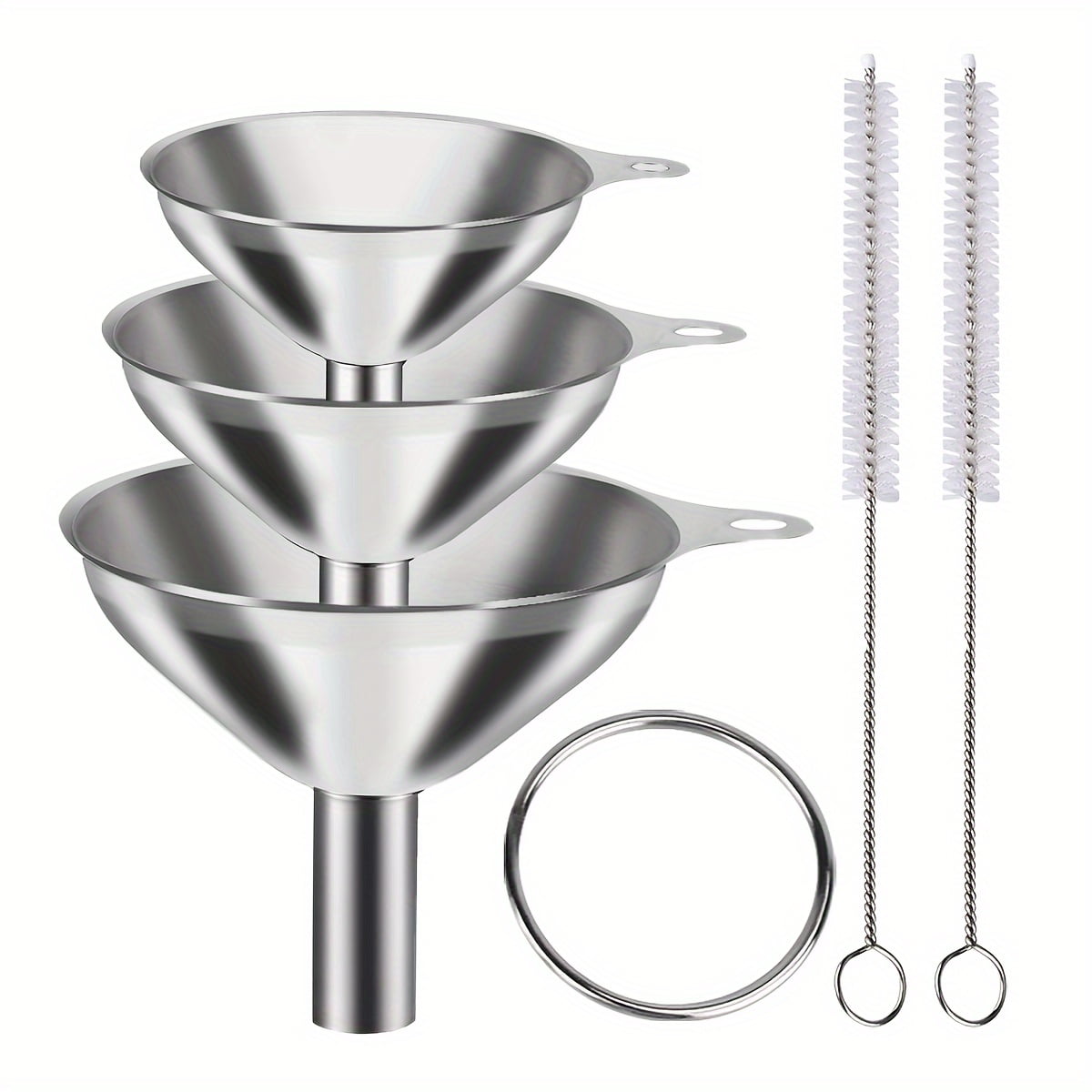 3pcs, Funnel, Metal Funnel, Oil Funnel, Multifunctional Oil Funnel ...