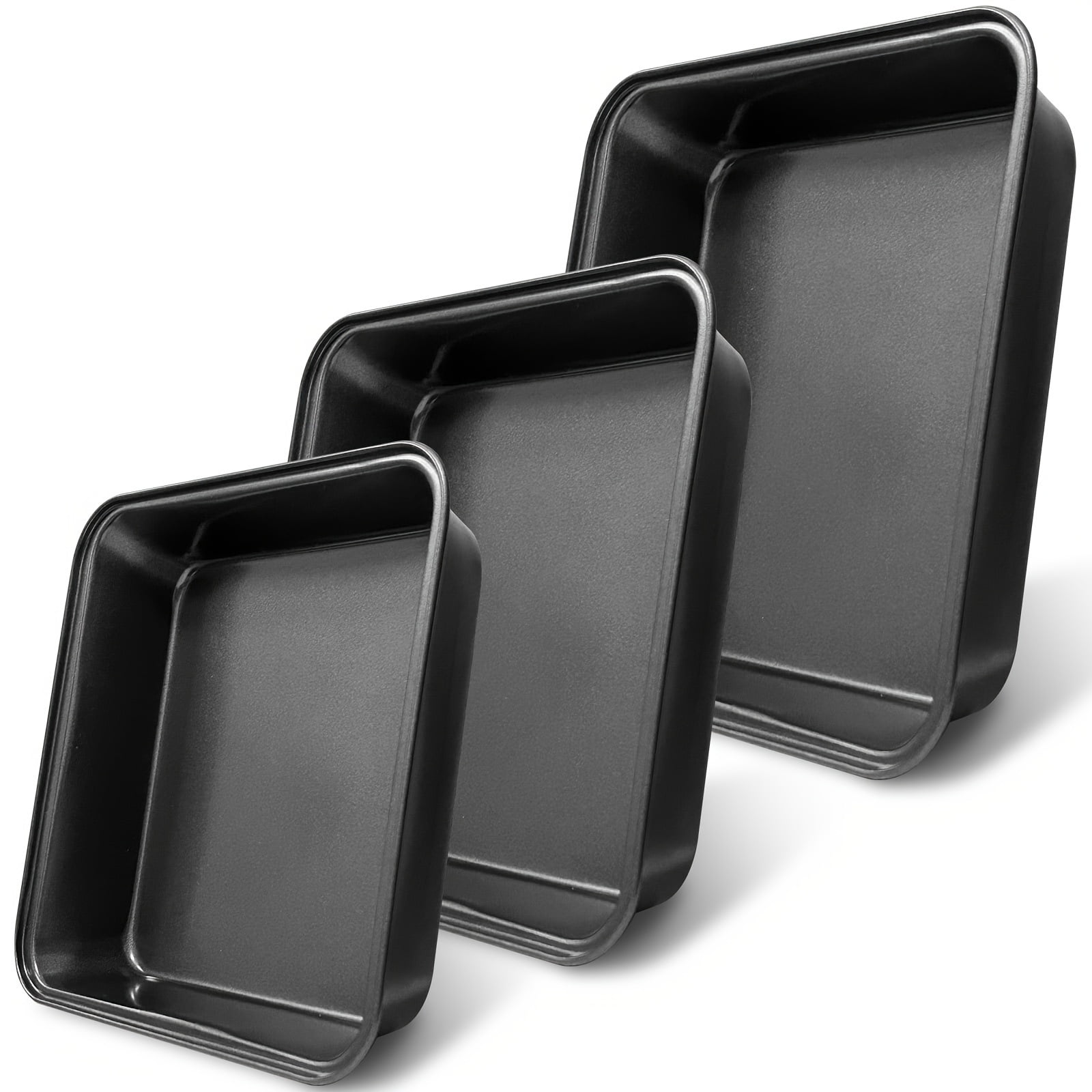 3pcs GDDGCUO Carbon Non-Stick Brownie Pan with Wide Handle - Induction ...