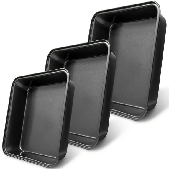 3pcs GDDGCUO Carbon Non-Stick Brownie Pan with Wide Handle - Induction ...