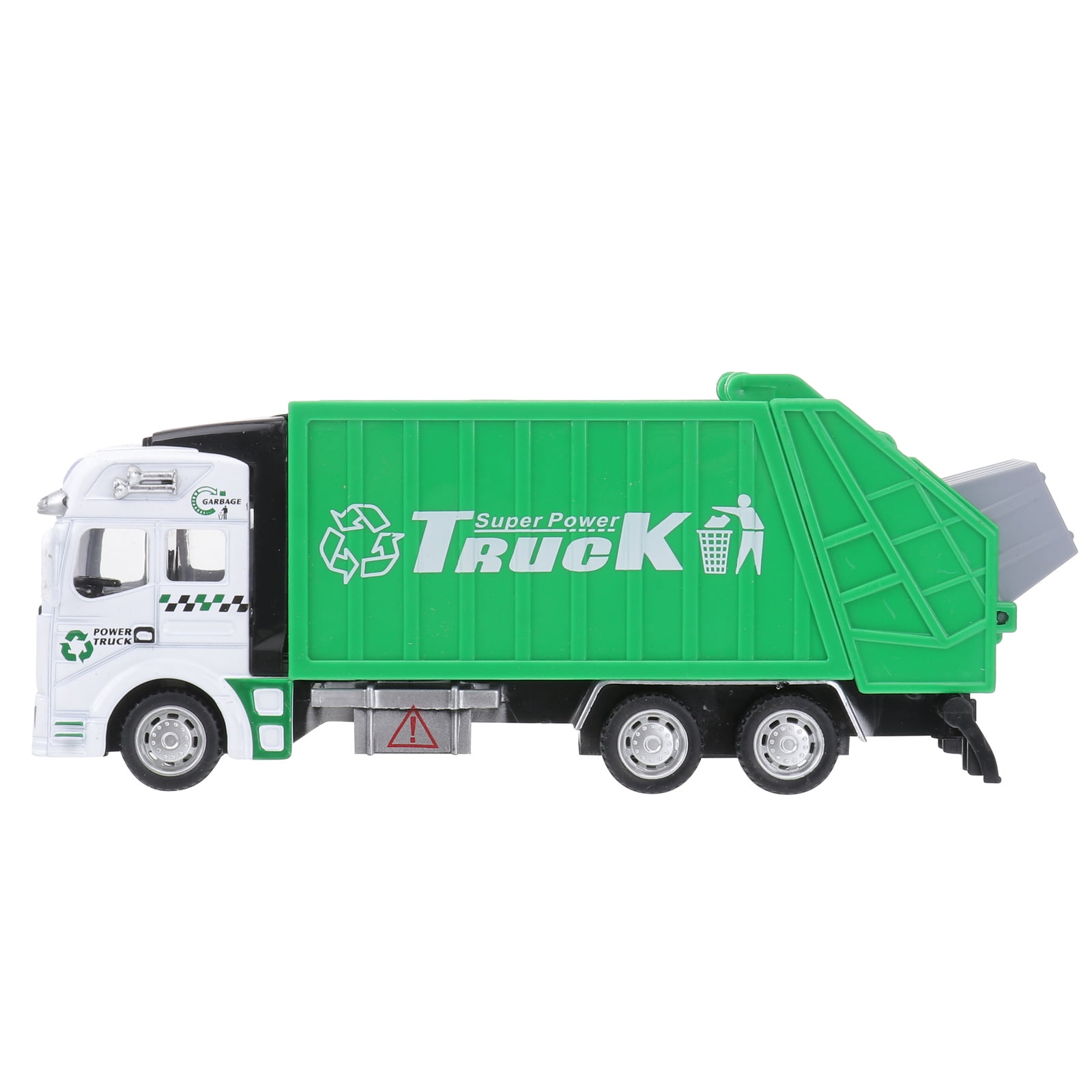 3pcs Garbage Truck Toy Friction Powered Pull-back Alloy Car Cool Trash ...