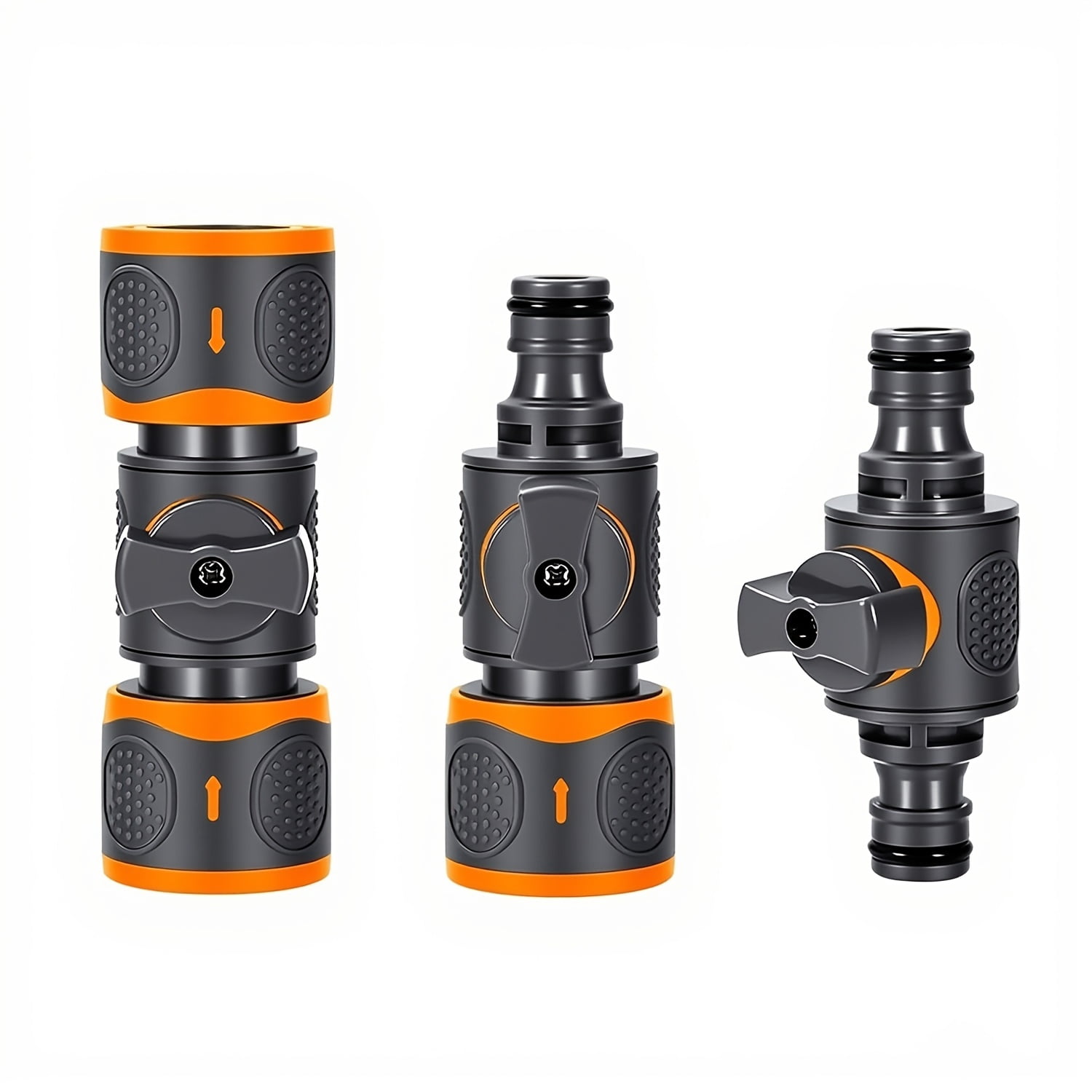 3pcs Garden Hose Connectors,Quick Connect Hose Adapter with Shut-Off ...