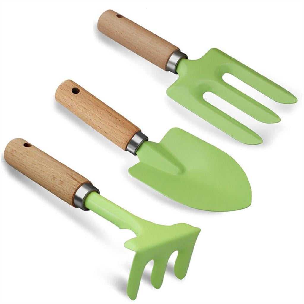 3pcs Garden Tool Set Metal and Ergonomic Wood Handle for Youngs ...