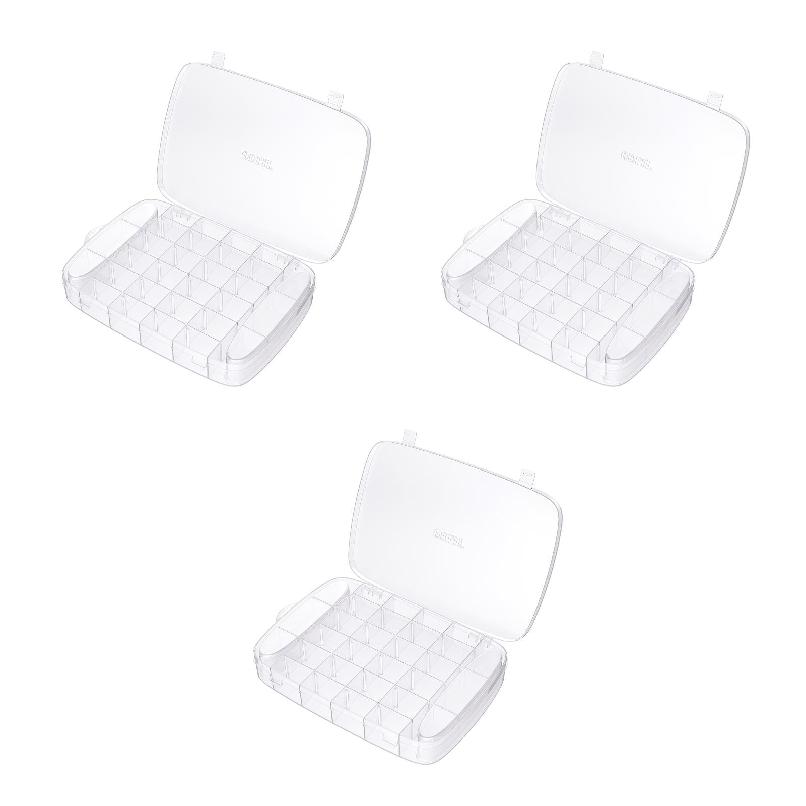 3pcs Gem Organizer, Clear Bead Container 30 Compartments with Secure ...