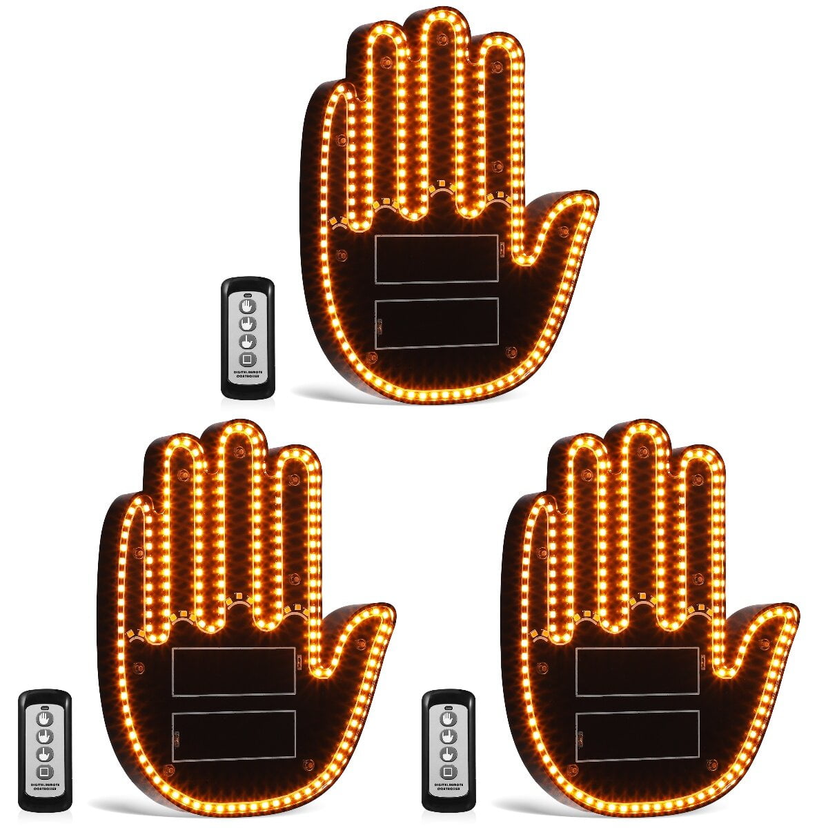 3pcs Gesture Finger Light for Car, Led Sign for Car, Express Love/Bird ...